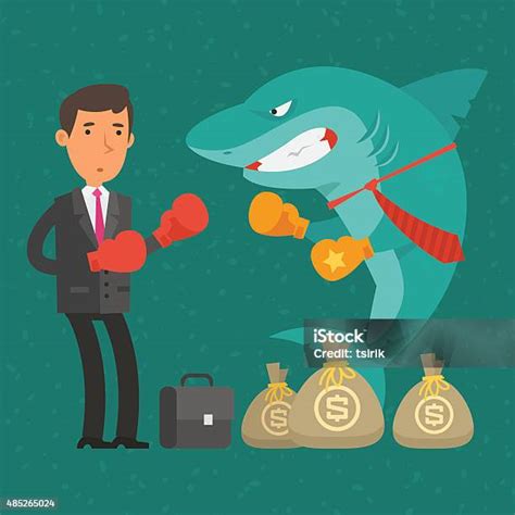 복싱 간의 사업가 및 상어 비즈니스 권투 글러브에 대한 스톡 벡터 아트 및 기타 이미지 권투 글러브 상어상목 서 있기