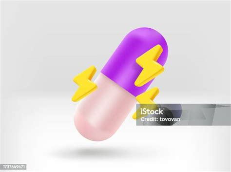 벼락이 있는 의료용 캡슐 3d 벡터 그림 알약에 대한 스톡 벡터 아트 및 기타 이미지 알약 3차원 형태 건강관리와 의술 Istock