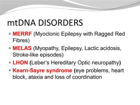 Mitochondrial Dna And Dysfunctions Pptx Genetics Science