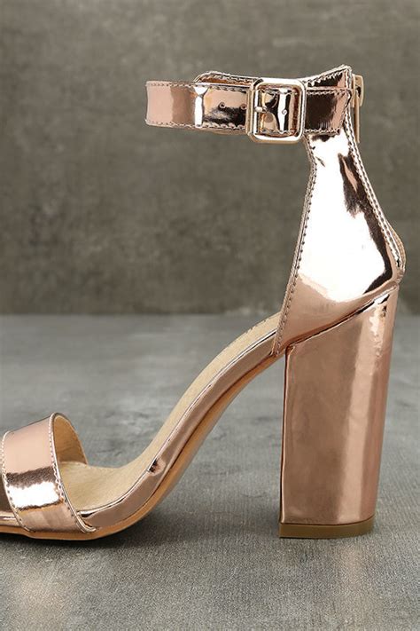 Sexy Rose Gold Heels Rose Gold Patent Heels Rose Gold Ankle Strap