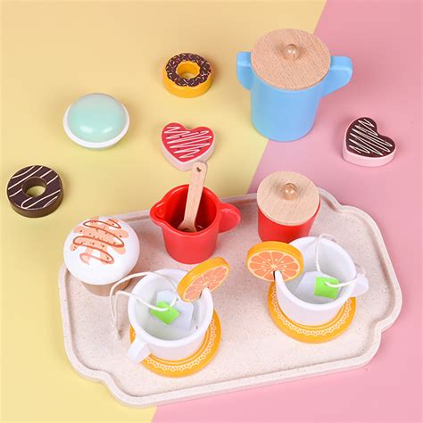Wooden Cake Toys Kitchen Playset Play Food Pretend Grandado