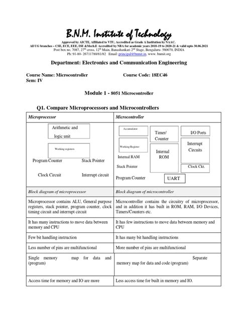 Mc 18ec46 Mod1 Pdf Microcontroller Embedded System