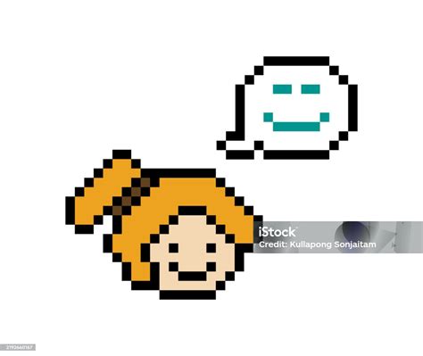 귀여운 픽셀 만화 8 비트 캐릭터 여자 아가씨 느낌 사랑 행복 감정 라이프 스타일 장식 라이프 스타일 8 비트 여성 소녀 재미 좋아하는 기분 게임처럼 행복 고립 된 8 비트