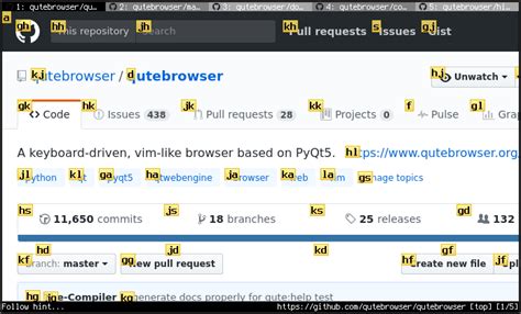 Qutebrowser A Keyboard Based Web Browser For The No Clicks Clique