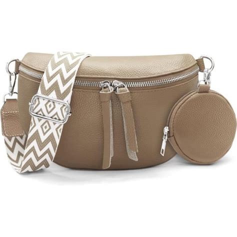 Sac Banane Femme Cuir Sac Bandoulière Petit Sac A Main Avec Porte