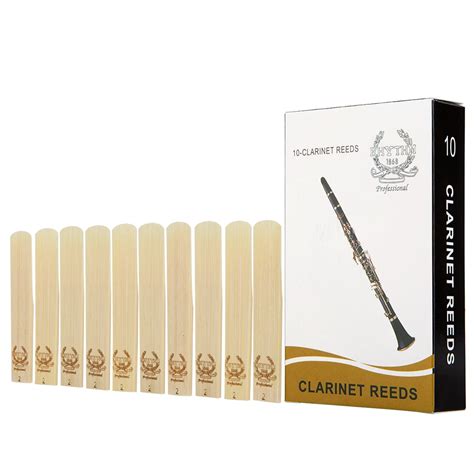 Rhythm Clarinet Reeds 10 Pack With Individual Plastic Case Strength 2
