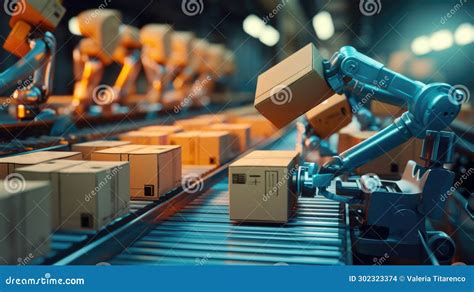 Automated Sorting Center Robots Handling Packages For Swift And