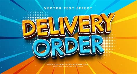 Premium Vector Delivery Order Editable Vector Text Effect For Package