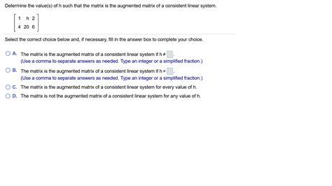 answered determine the value s of h such that… bartleby