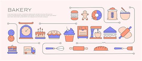 웹 페이지 헤드 라인 브로셔 연례 보고서 및 책 표지를위한 Bakery 관련 배너 디자인 인터넷에 대한 스톡 벡터 아트 및 기타 이미지 Istock