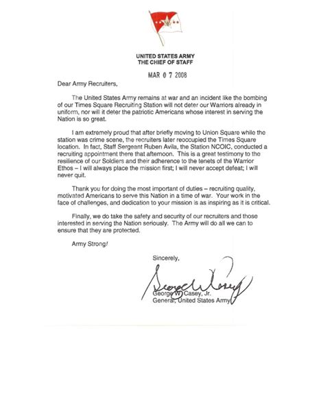 March 7 2008 Letter To Army Recruiters Article The United States Army