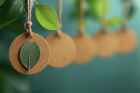 A Set Of Tree Identification Tags Isolated On A Pastel Mint Background Representing The