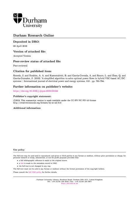 Pdf A Simplified Algorithm To Solve Optimal Power Flows In Hybrid Vsc