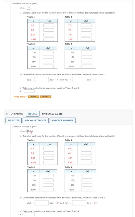 Solved A Rational Function Is Given Rxx−7x A Complete