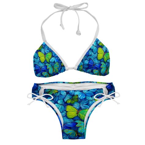Bathing Suit For Women Bikinis Sets For Women Bathing Suit S Butterfly Green And Blue