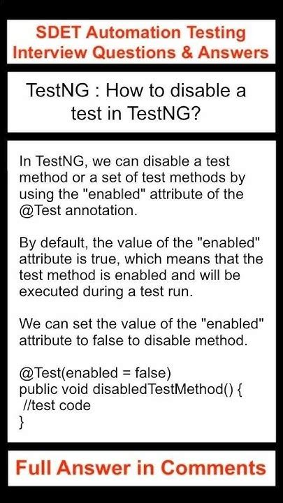 Testng Selenium Java How To Disable A Test In Testng Youtube