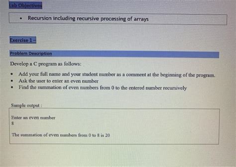 Solved Lab Objectives Recursion Including Recursive
