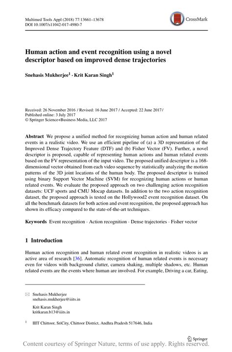 Human Action And Event Recognition Using A Novel Descriptor Based On