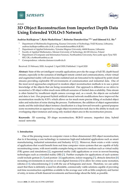 pdf 3d object reconstruction from imperfect depth data using extended