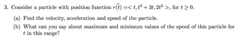 solved 3 consider a particle with position function r t