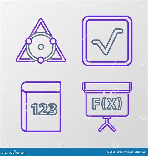 Set Chalkboard Book With Word Mathematics Geometric Figure Square Graph Schedule Chart