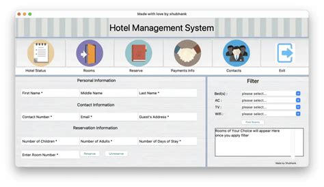 Hotel Management System Using Python With Source Code Using Graphical User Interface Gui