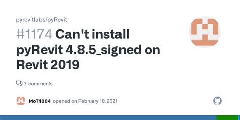 Cant Install Pyrevit 4 8 5 Signed On Revit 2019 · Issue 1174 · Pyrevitlabs Pyrevit · Github