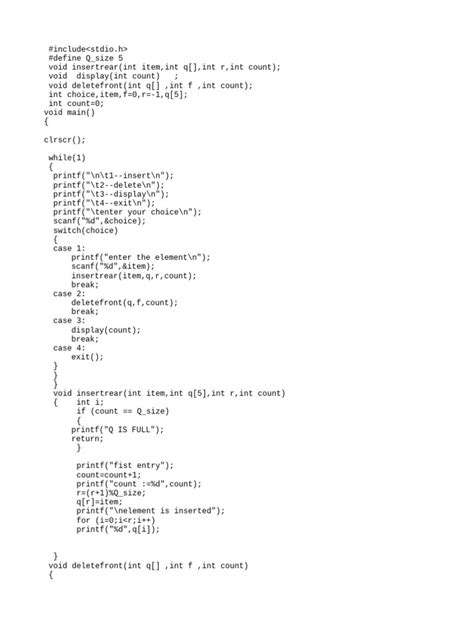 Circular Queue Program Pdf