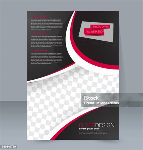 추상 전단지 디자인 배경입니다 브로셔 템플릿입니다 잡지 표지 사업 이랑 교육 프레 젠 테이 션 보고서에 대 한 벡터 일러스트입니다 검은색과 붉은 색입니다 0명에 대한 스톡