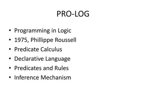 Prolog Artificial Intelligence Introduction Pptx Databases