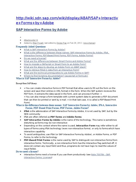 Sap Interactive Forms By Adobe Pdf Online And Offline World Wide Web
