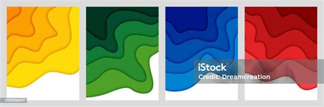 3d 추상 배경 및 종이 컷 모양 벡터 일러스트레이션 세트 3차원 형태에 대한 스톡 벡터 아트 및 기타 이미지 3차원 형태 곡선 공예 Istock