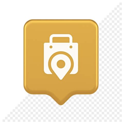 Premium Psd Shop Location Map Pin With Shopping Bag Button Web App Design Realistic Speech