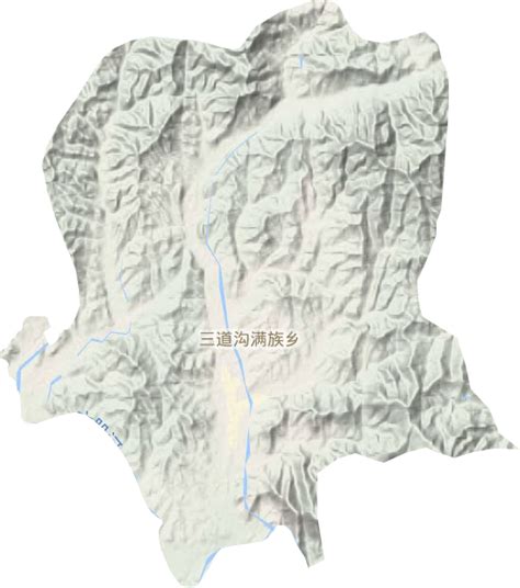 三道沟满族乡高清地形地图