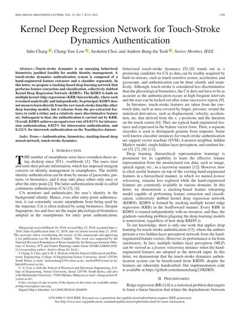 Pdf Kernel Deep Regression Network For Touch Stroke Dynamics Authentication