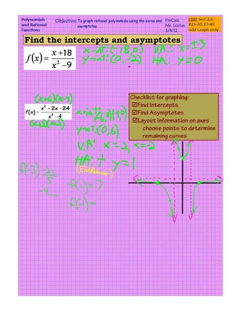 Rational Function Graphs Pdf Physics Science