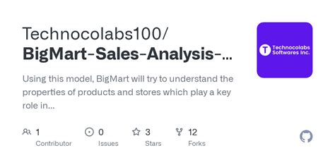 Github Technocolabs100bigmart Sales Analysis And Prediction Using Supervised Ml Algorithms