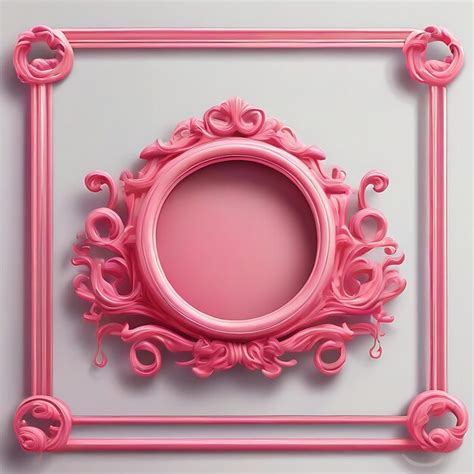 premium photo 4 empty pink curl frame banner template