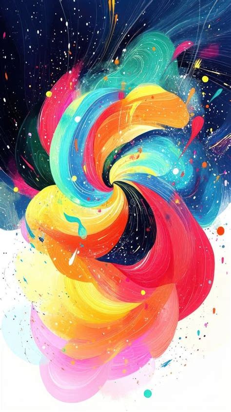 A Vibrant Swirl Of Colors Creating An Abstract Dynamic Visual Effect Stock Illustration