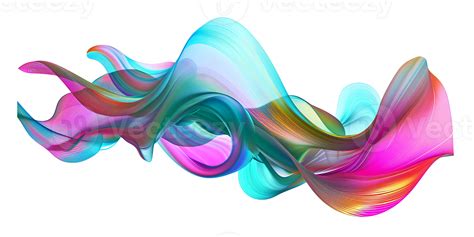 AI Generated D Rendering Multicolored Flowing Abstract Iridescent Wave Shape PNG