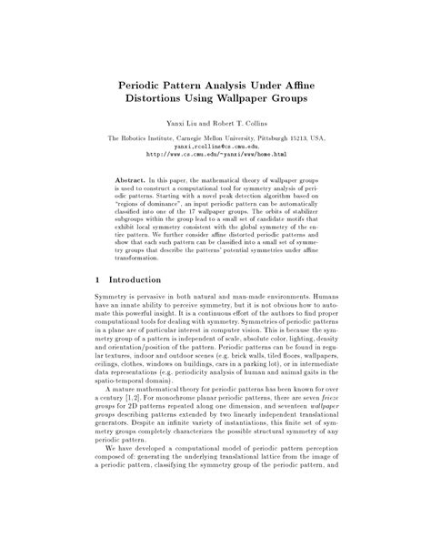Solution Periodic Pattern Analysis Under Affine Distortions Using