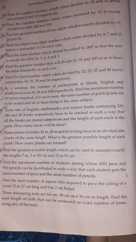 Remainders 8 And 12 Respectively19 Find The Smallest Number Whivelyd