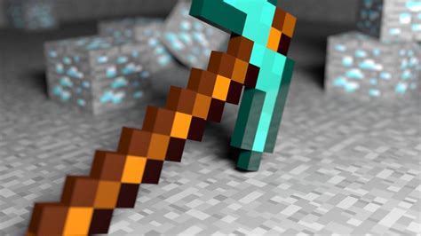 Download Minecraft Diamond Axe Wallpaper