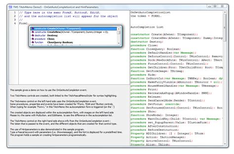 Tadvmemo Highly Configurable Syntax Highlighting Memo Control With Code Folding Autocompletion