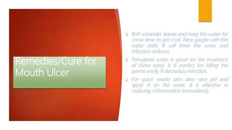 Mouth Ulcer And Cure Ppt