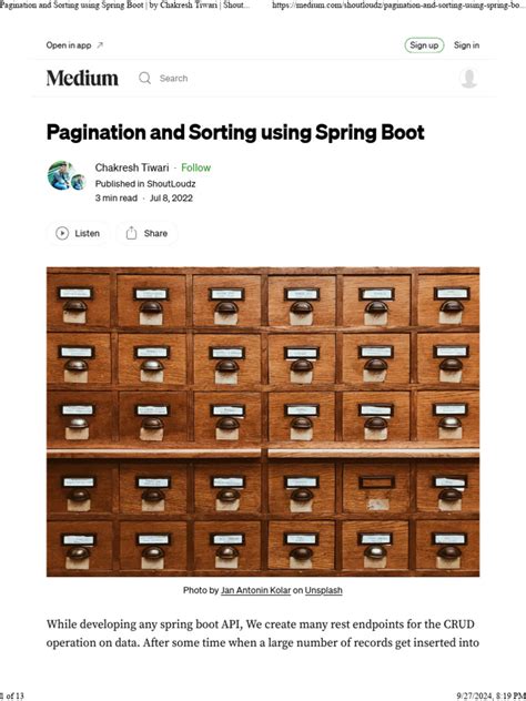 Pagination And Sorting Using Spring Boot By Chakresh Tiwari