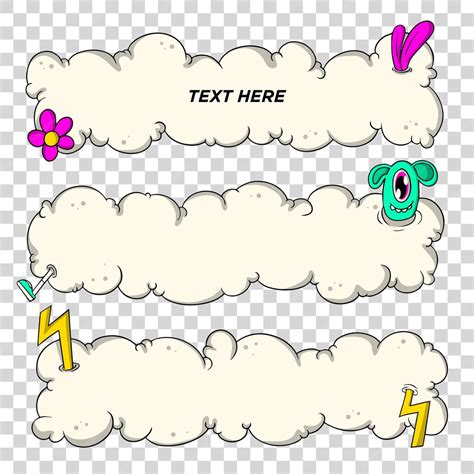 Premium Vector Cloud For Text Collection Hand Drawn Illustration