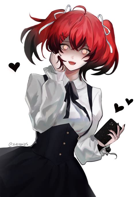 Safebooru 1girl Absurdres Ahoge Black Hair Black Nails Black