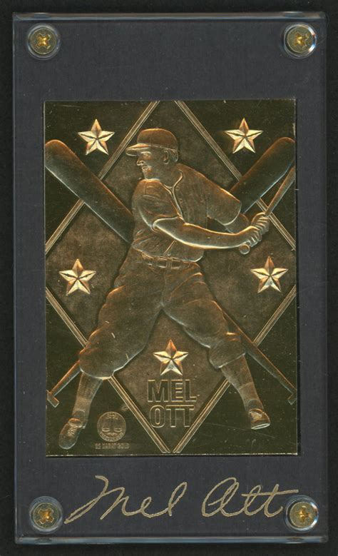 Mel Ott Le 22kt Gold Baseball Card Display Pristine Auction