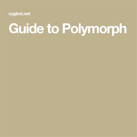 Guide To Polymorph Guide Spelling Dnd